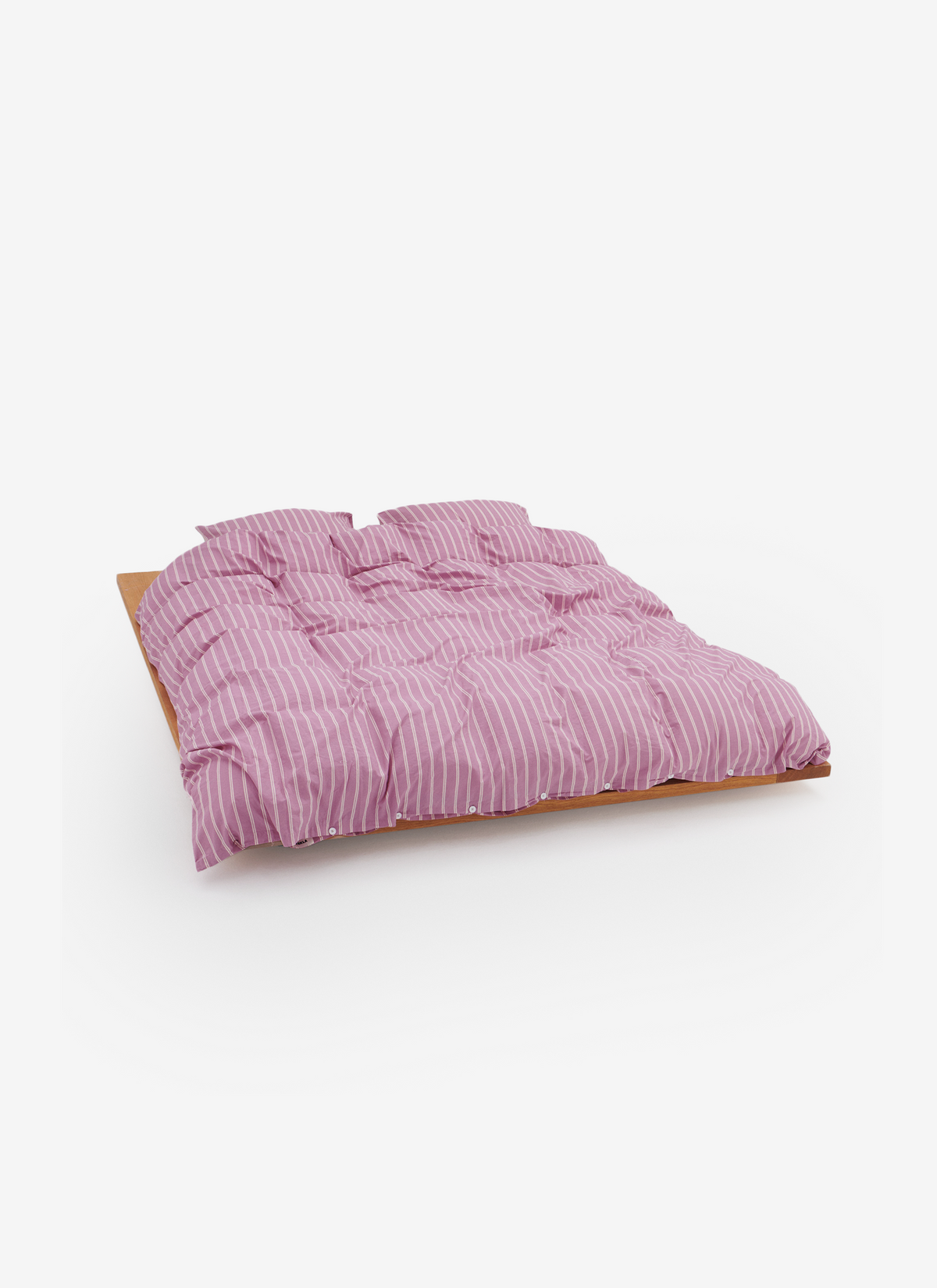 Duvet Cover in Mallow Pink Stripes | Simon James