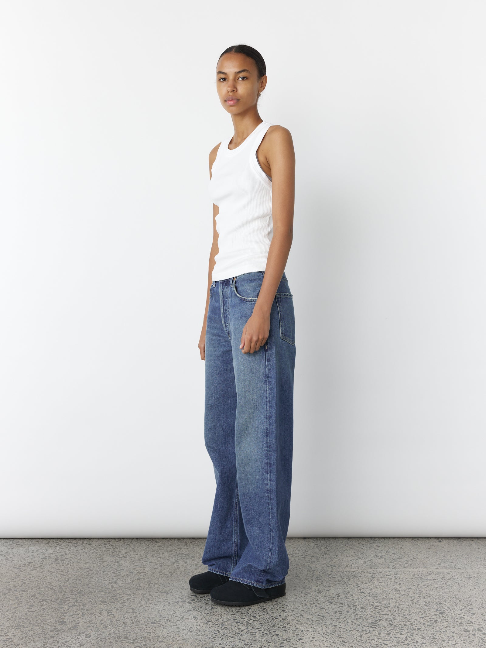 Ayla Baggy Jean in Brielle (Mid-Blue) | Simon James