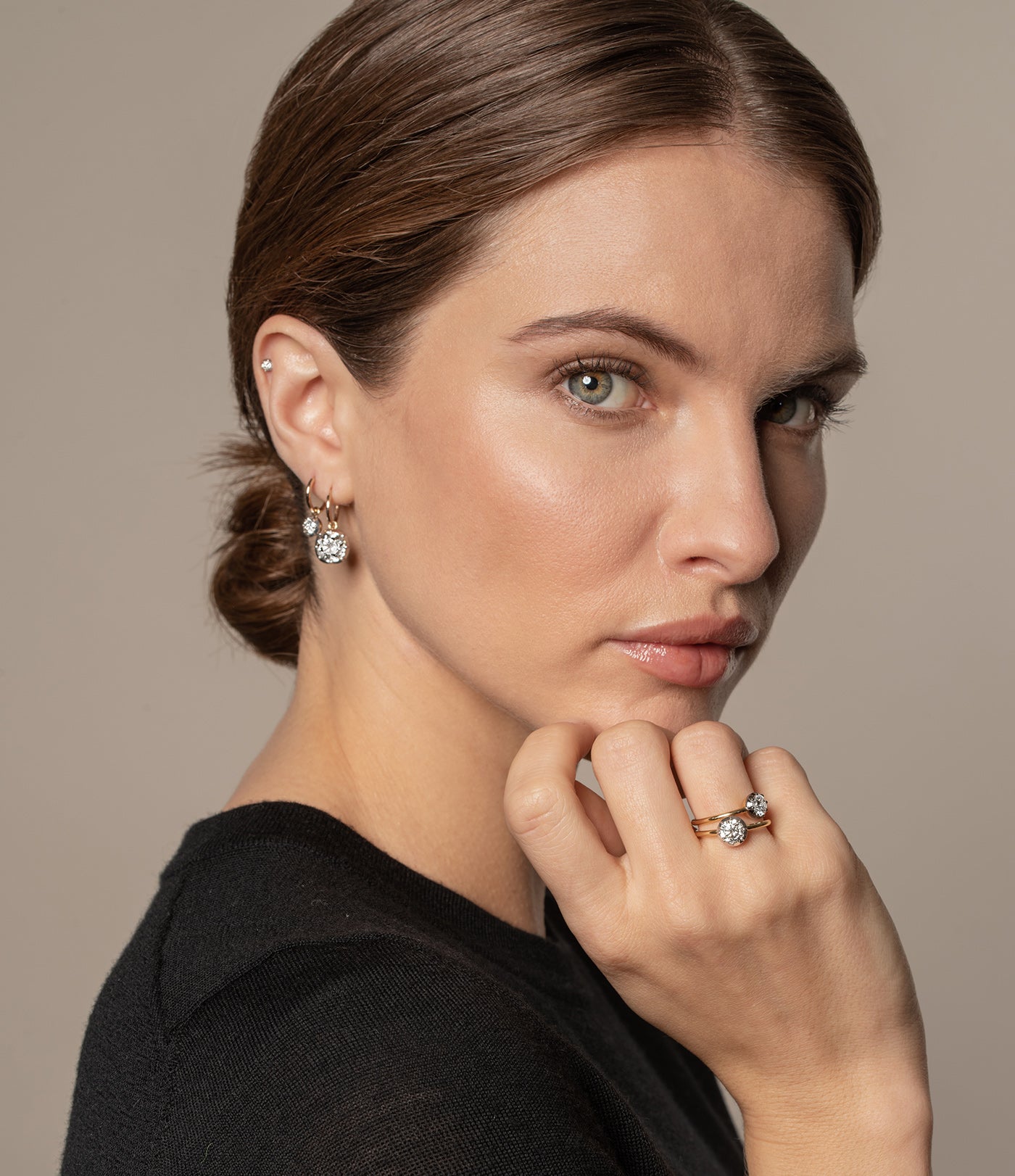 Signature 1.00ct Diamond & White Gold Button Back Ring | Simon James